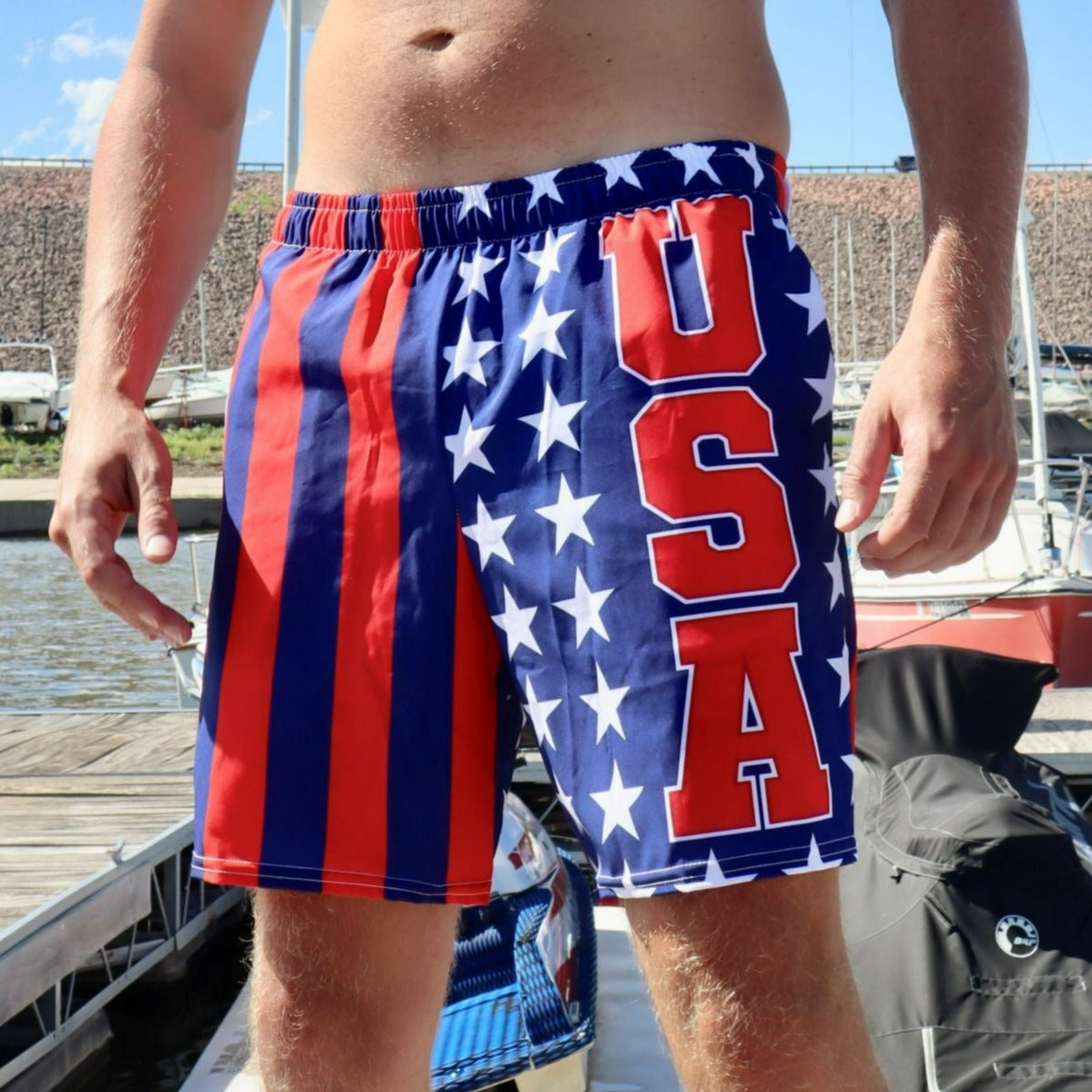 Retro USA Patriot Swim Trunks – Whiskey Riff Shop