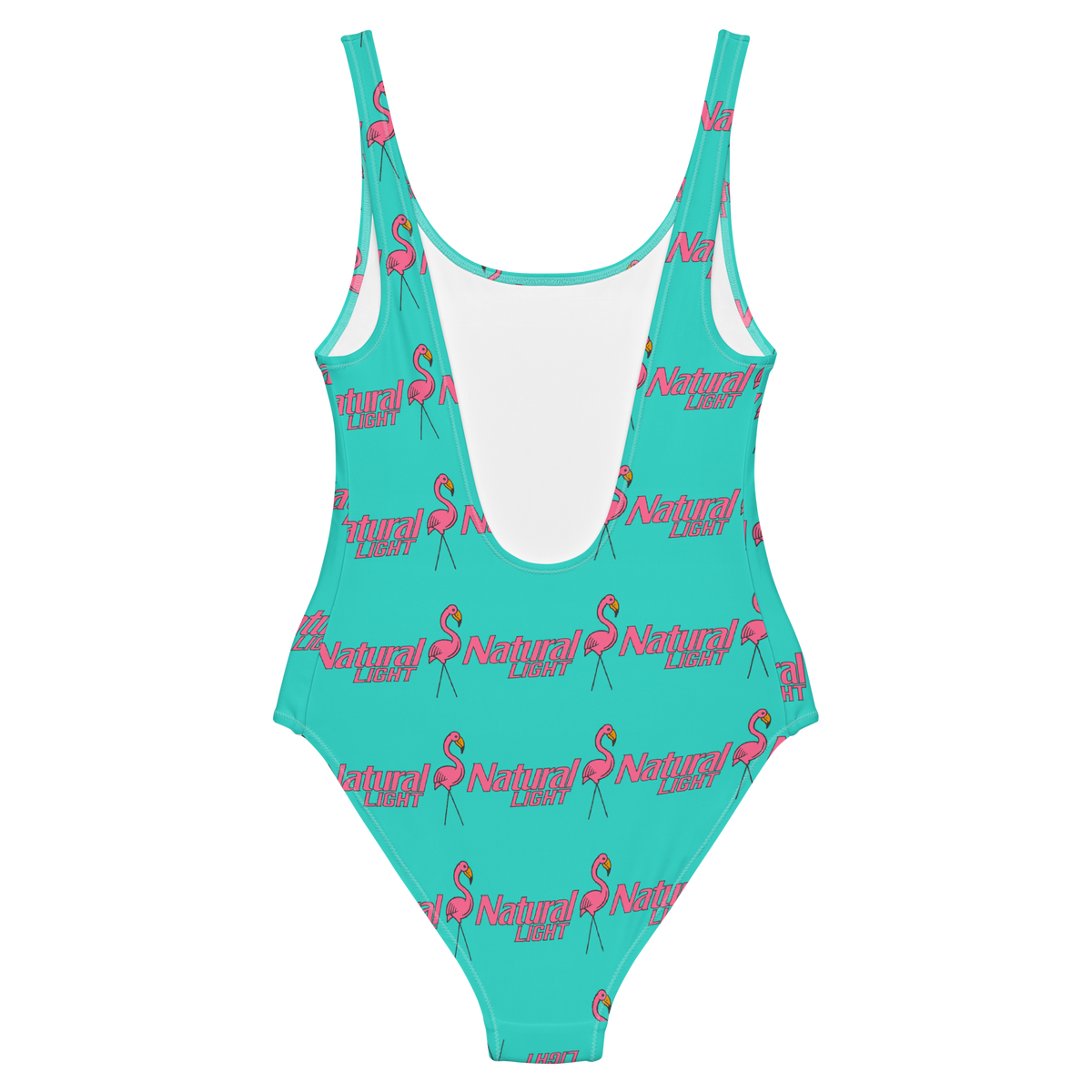 Natural Light Flamingos One Piece Swimsuit Whiskey Riff Shop