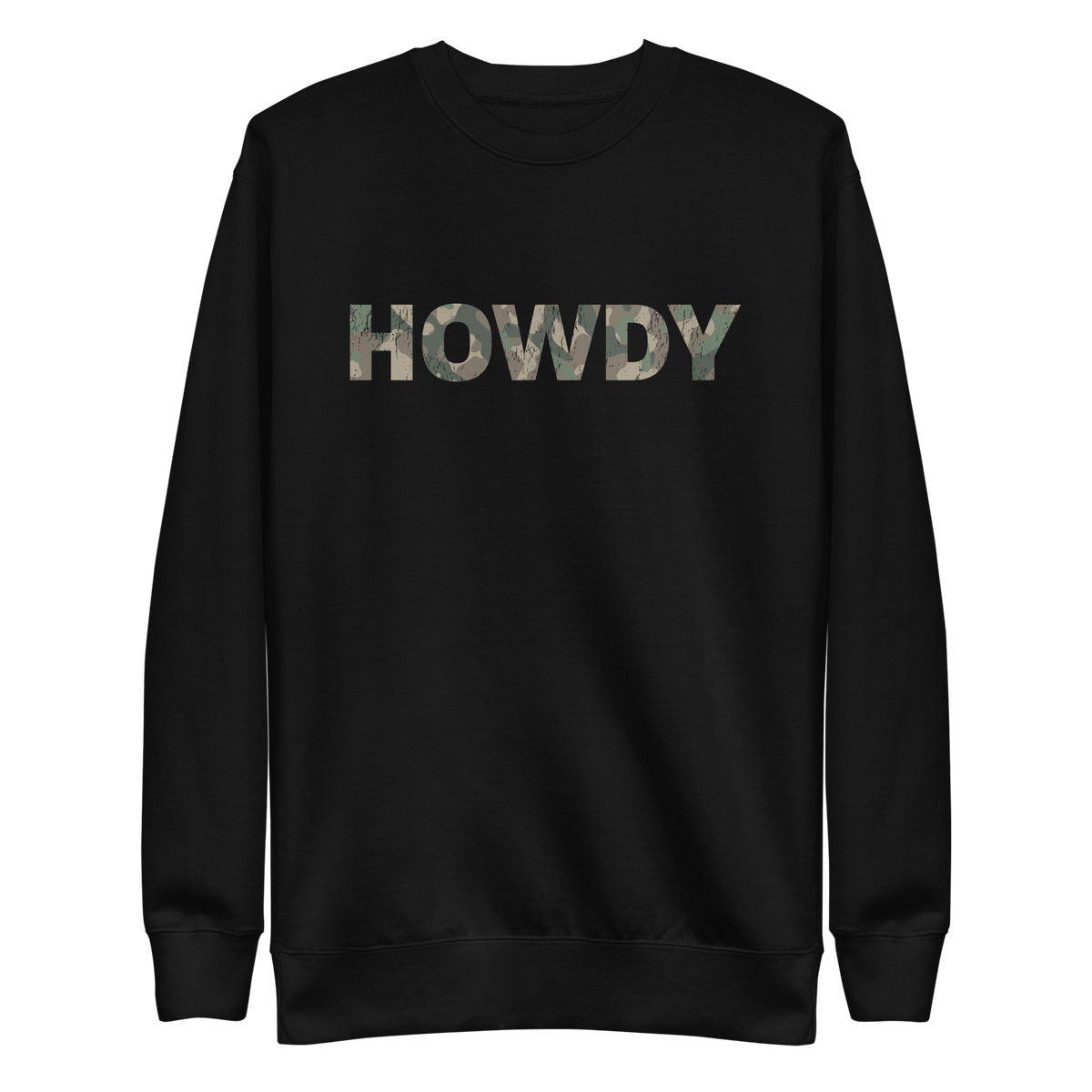 HOWDY Camo Crewneck Sweatshirt – Whiskey Riff Shop
